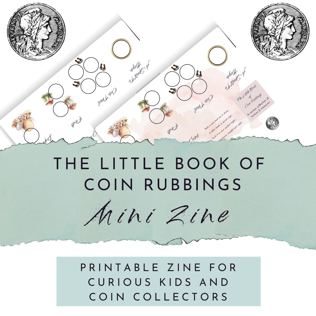 Printable Coin Rubbing Mini Zine, Coin Rubbing Workbook, Mini Zine ...