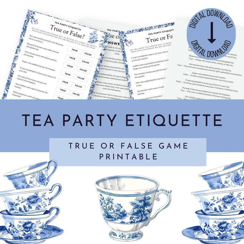 Tea Party Etiquette Game - Etsy