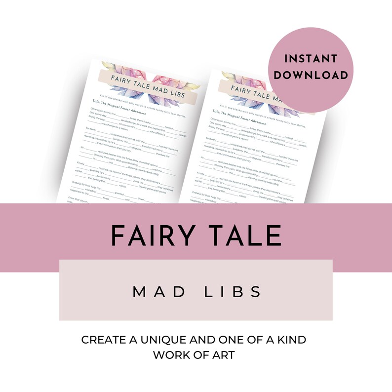 Fairy Tale Mad Libs, Write a Fairy Tale Story, Silly Story, Story ...