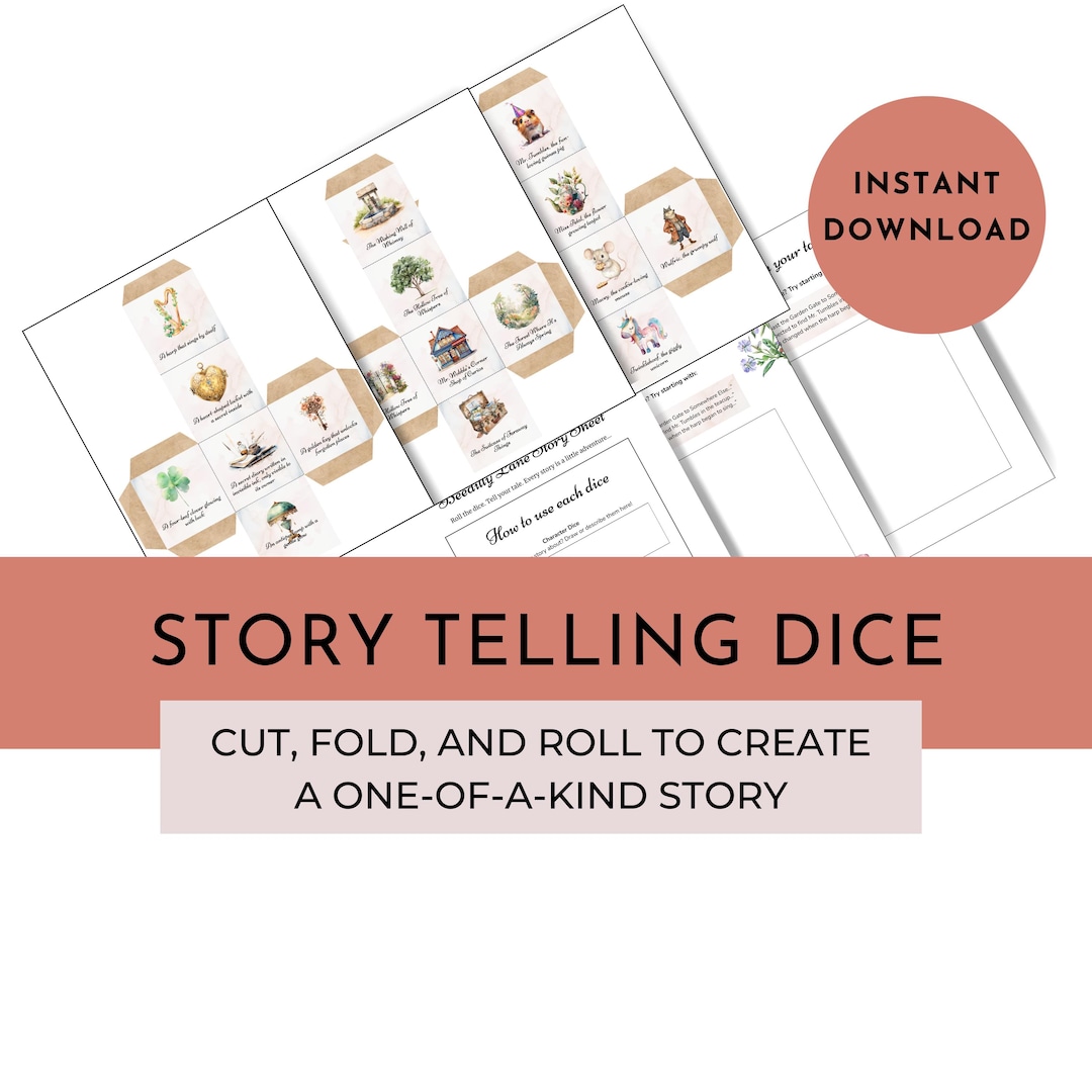 Printable Story Dice Set, Storytelling Game for Kids, Dice Game and ...