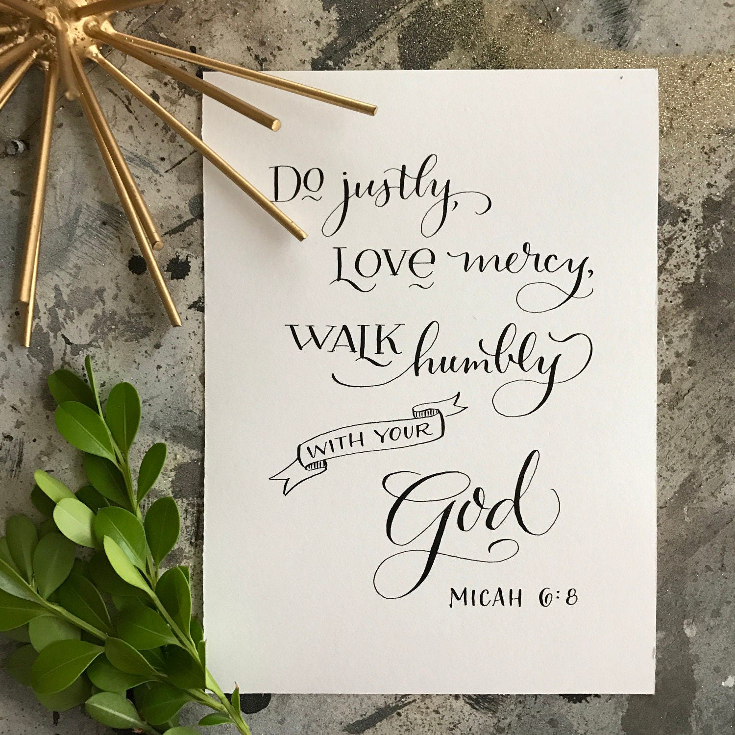 Micah 6:8 Hand-lettered Scripture Print Bella Scriptura | Etsy Canada