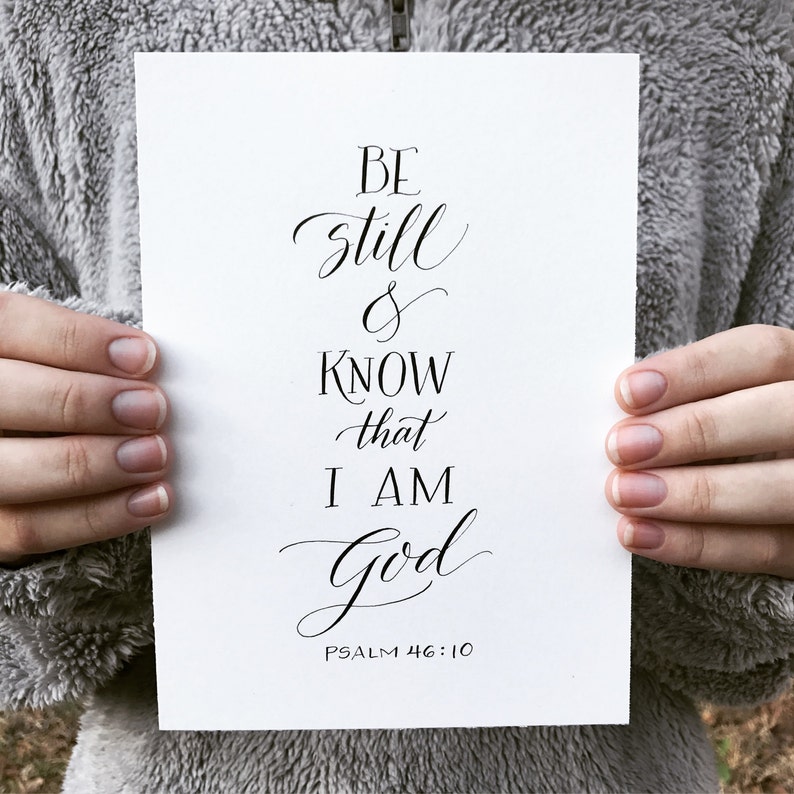 Psalm 46:10 Hand-lettered Scripture Print Bella Scriptura - Etsy
