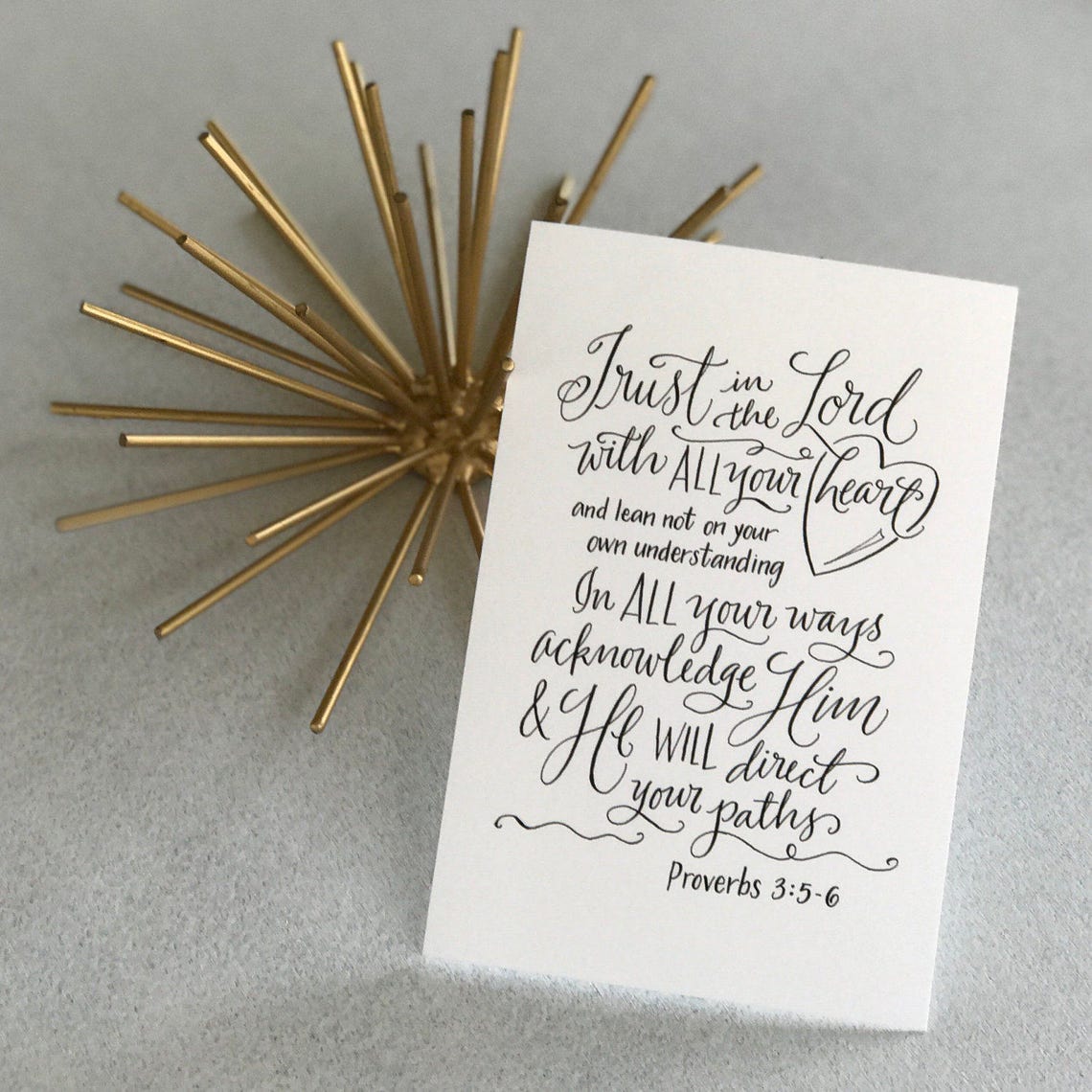 Proverbs 3:5-6 Hand-lettered Scripture Print Bella - Etsy