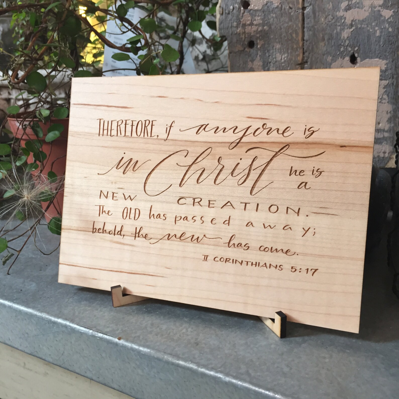 Wooden Scripture Plaque With Easel | Etsy