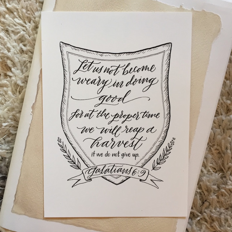 Galatians 6:9 Hand-lettered Scripture Print Bella - Etsy