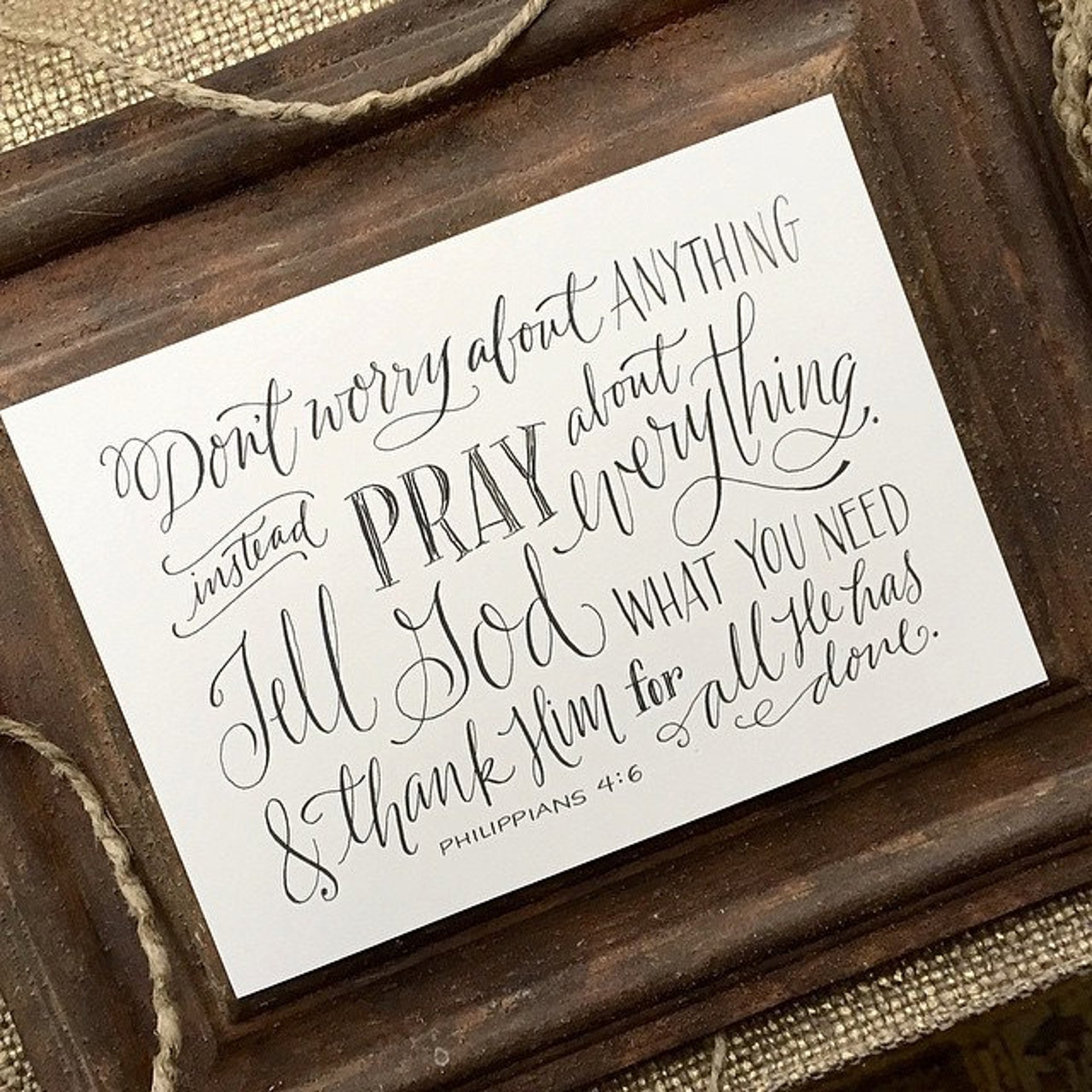 Philippians 4:6 Hand-lettered Scripture Print Bella - Etsy Canada
