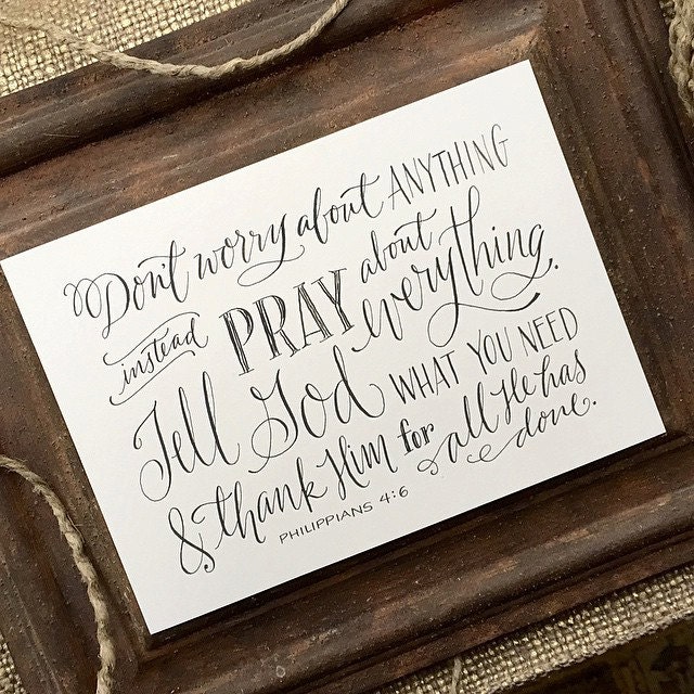 Philippians 4:6 Hand-lettered Scripture Print Bella - Etsy Canada