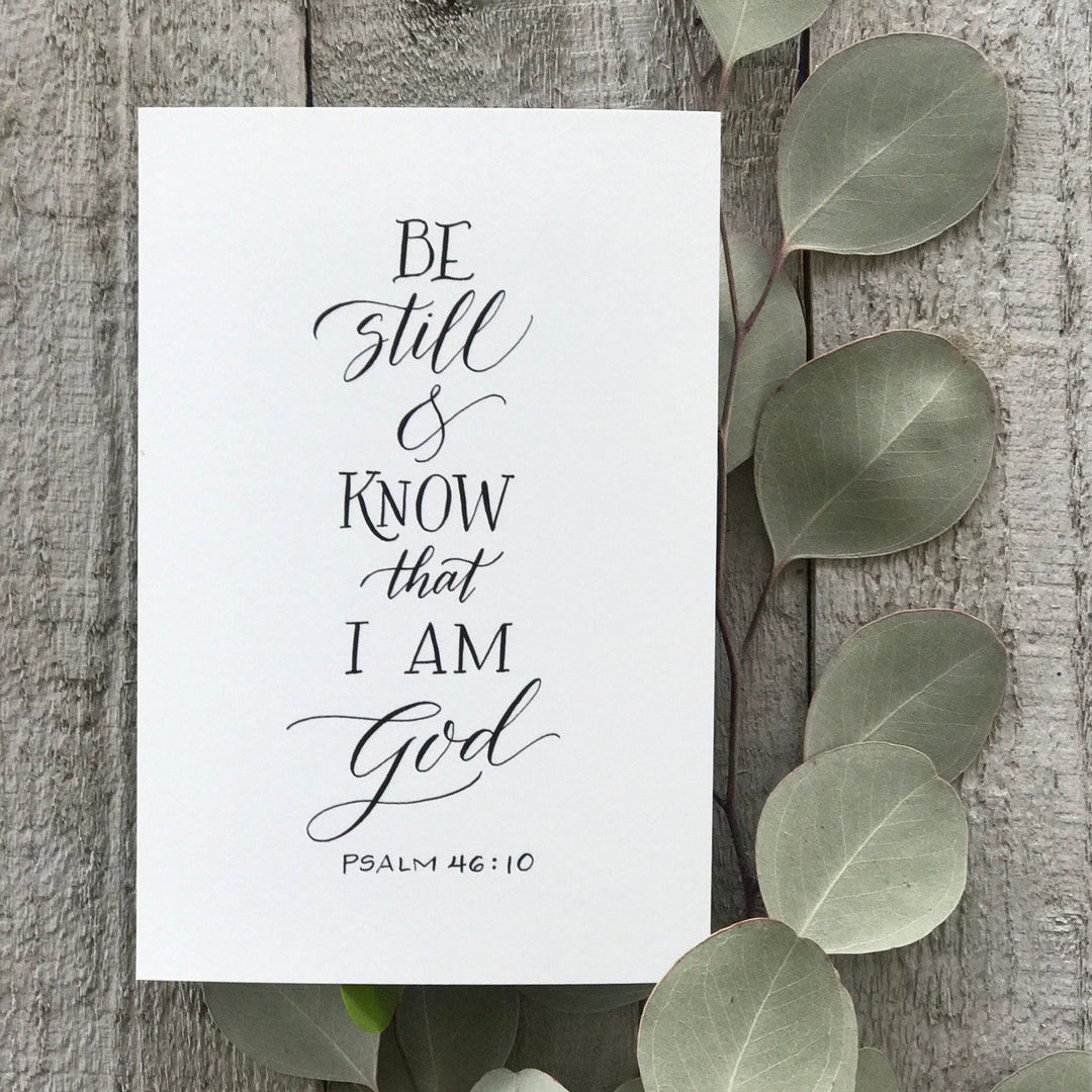 Psalm 46:10 - Hand-lettered Scripture Print - Bella Scriptura ...