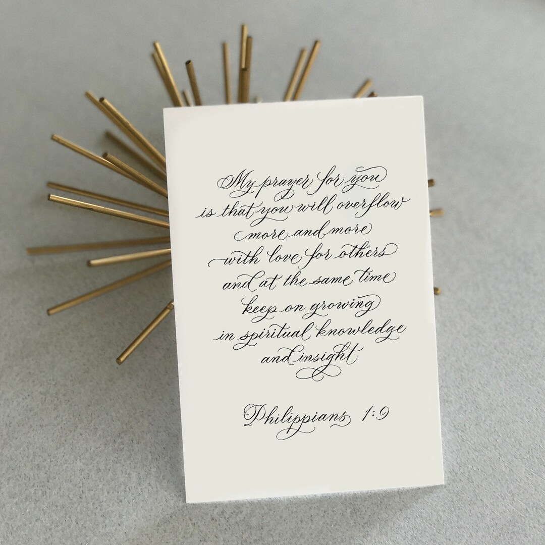 Philippians 1:9 - Hand-lettered Scripture Print - Bella Scriptura ...