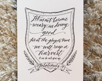 Romans 8:28 Hand-lettered Scripture Print Bella Scriptura | Etsy