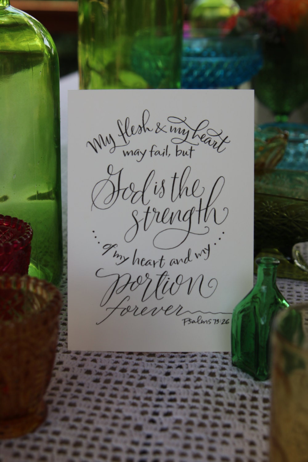Psalm 73:26 Hand-lettered Scripture Print Bella Scriptura | Etsy