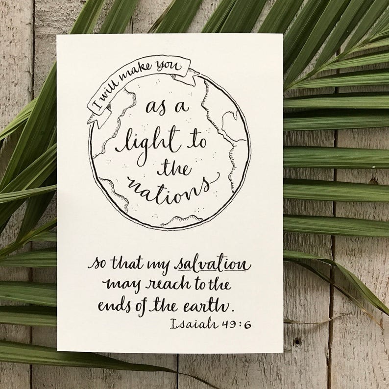 Isaiah 49:6 Hand-lettered Missions Scripture Print Bella | Etsy