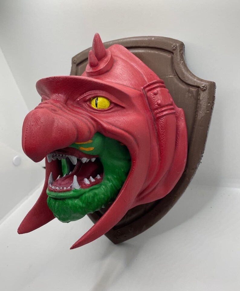 Battle Cat Cringer 9" Wall Hanger Statue MOTU Masters of the Universe ...