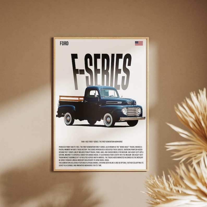 Ford F-series Poster, Ford Poster, Digital Download, Vintage Car Poster ...
