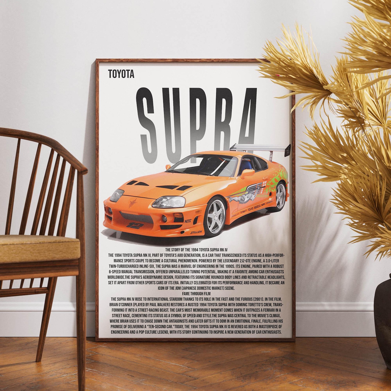 Toyota Supra Poster, Fast and Furious Poster, Digital Download, Vintage ...