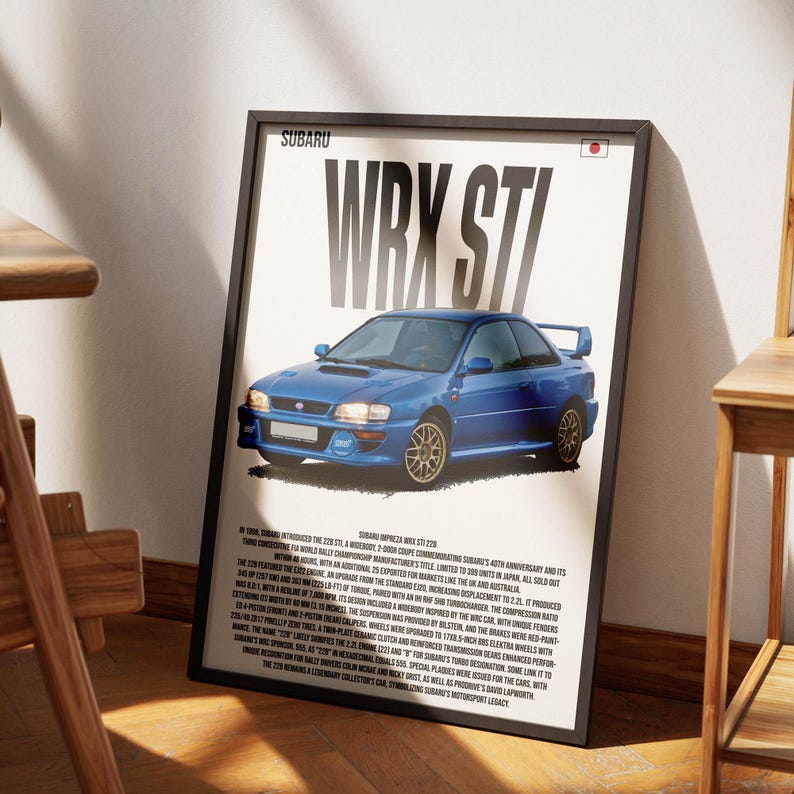 Subaru Impreza WRX Poster, Wrx Sti Poster, Digital Download, Vintage ...