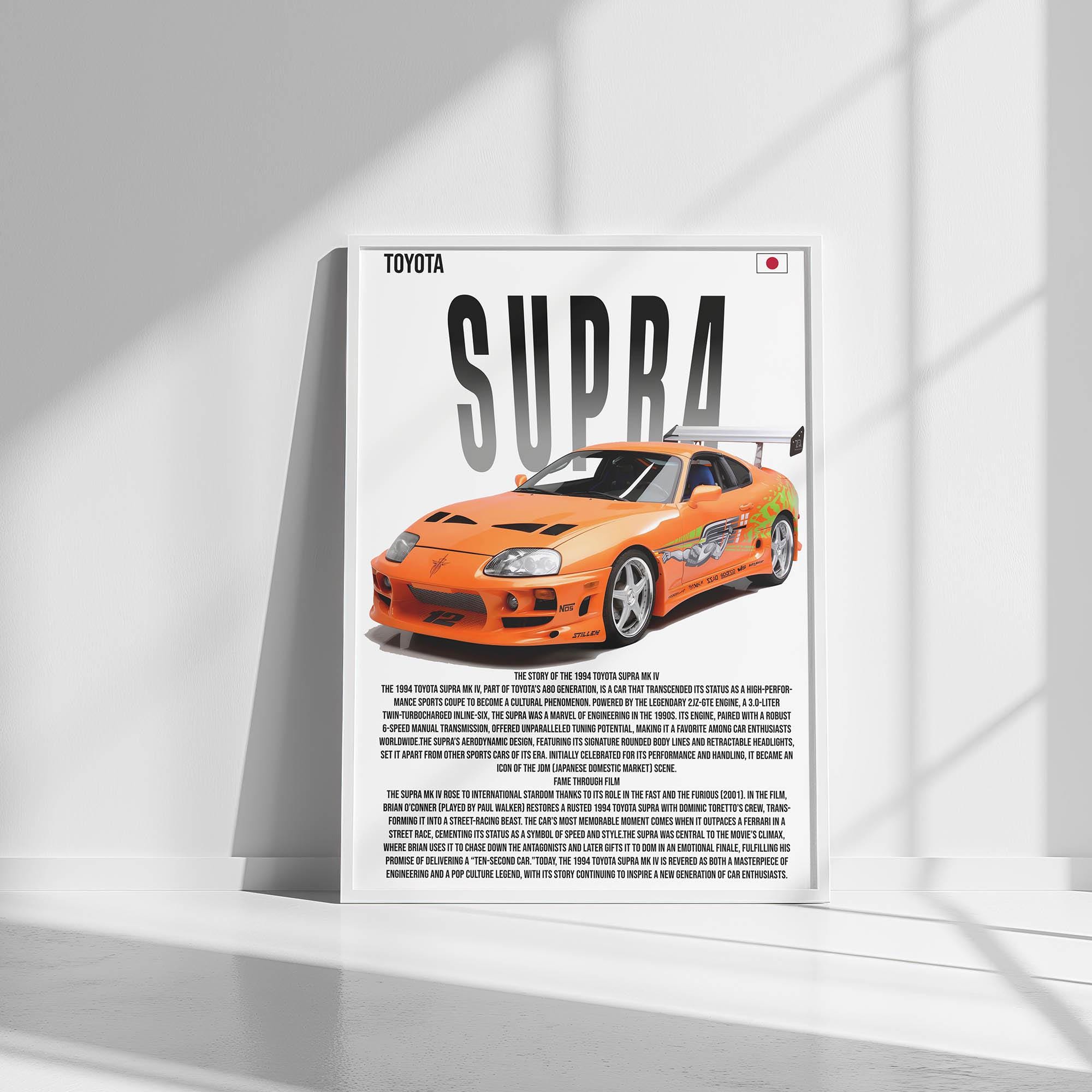 Toyota Supra Poster, Fast and Furious Poster, Digital Download, Vintage ...