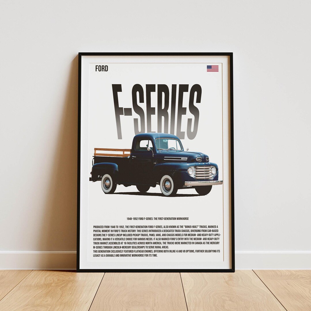 Ford F-series Poster, Ford Poster, Digital Download, Vintage Car Poster ...