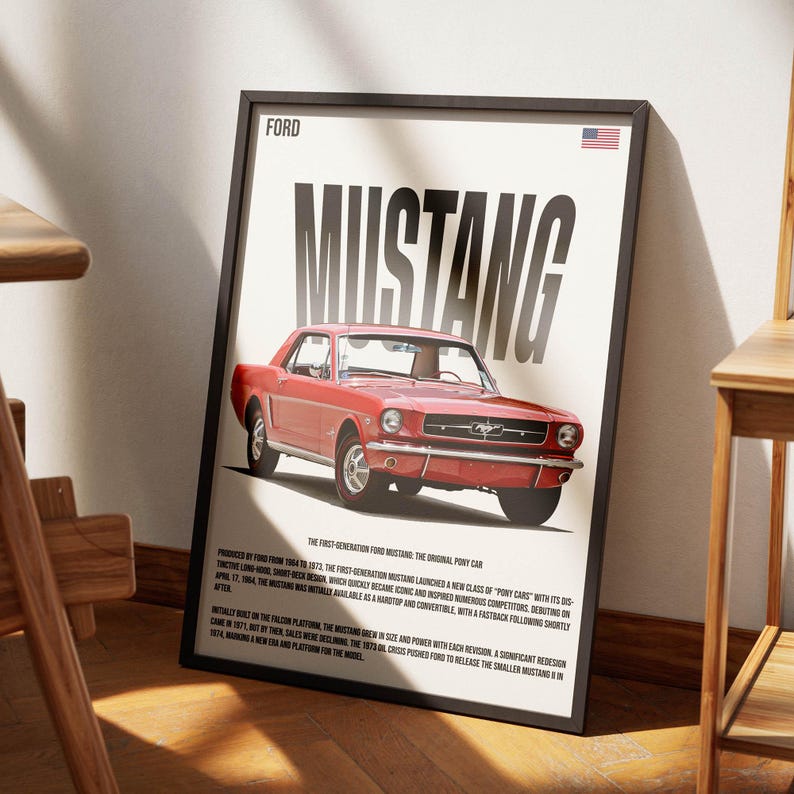 Ford Mustang Poster: Vintage Car Art Print (digital Download) - Etsy