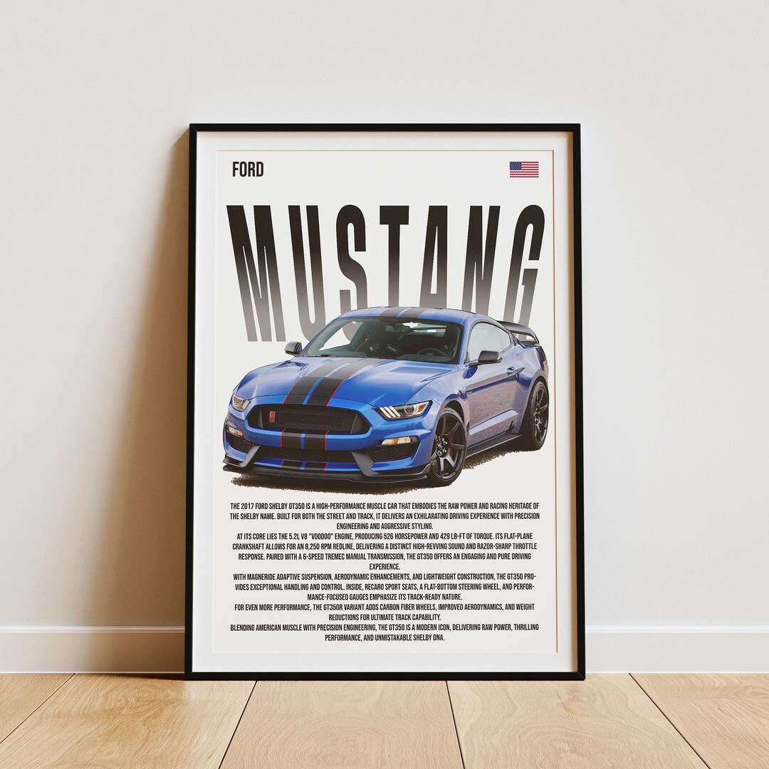 Ford Mustang Poster | Shelby Poster | Digital Download | Hyper Car ...