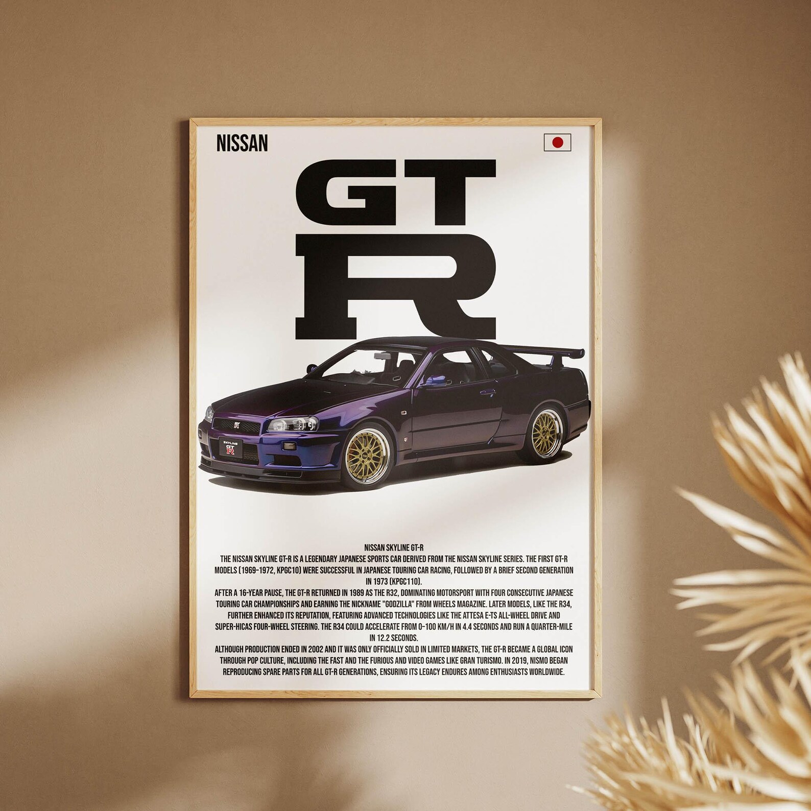 Nissan GTR Poster, Midnight Purple Poster, Digital Download, Vintage ...