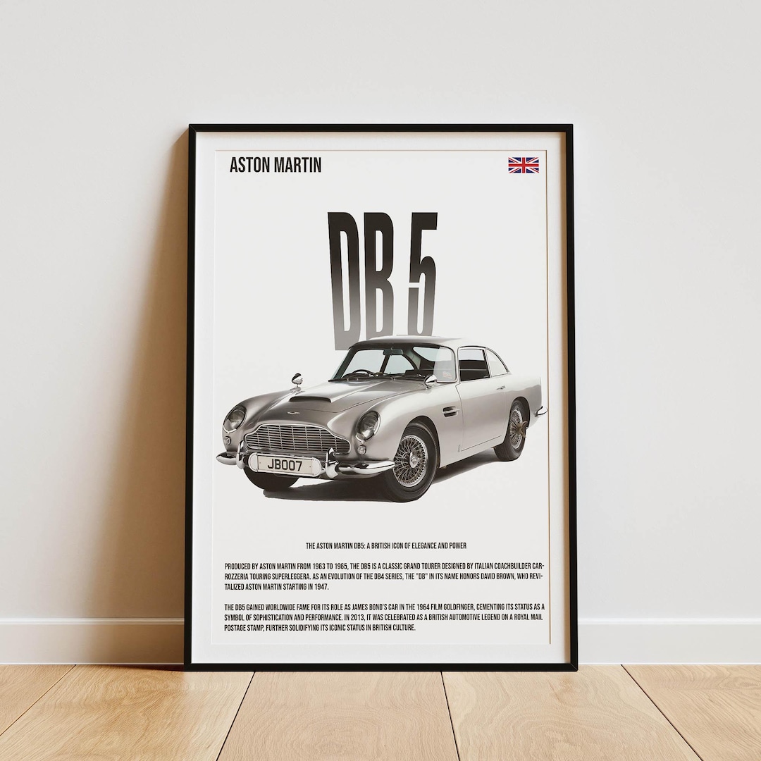 Aston Martin Poster, DB5 Poster, Digital Download, Vintage Car Poster ...