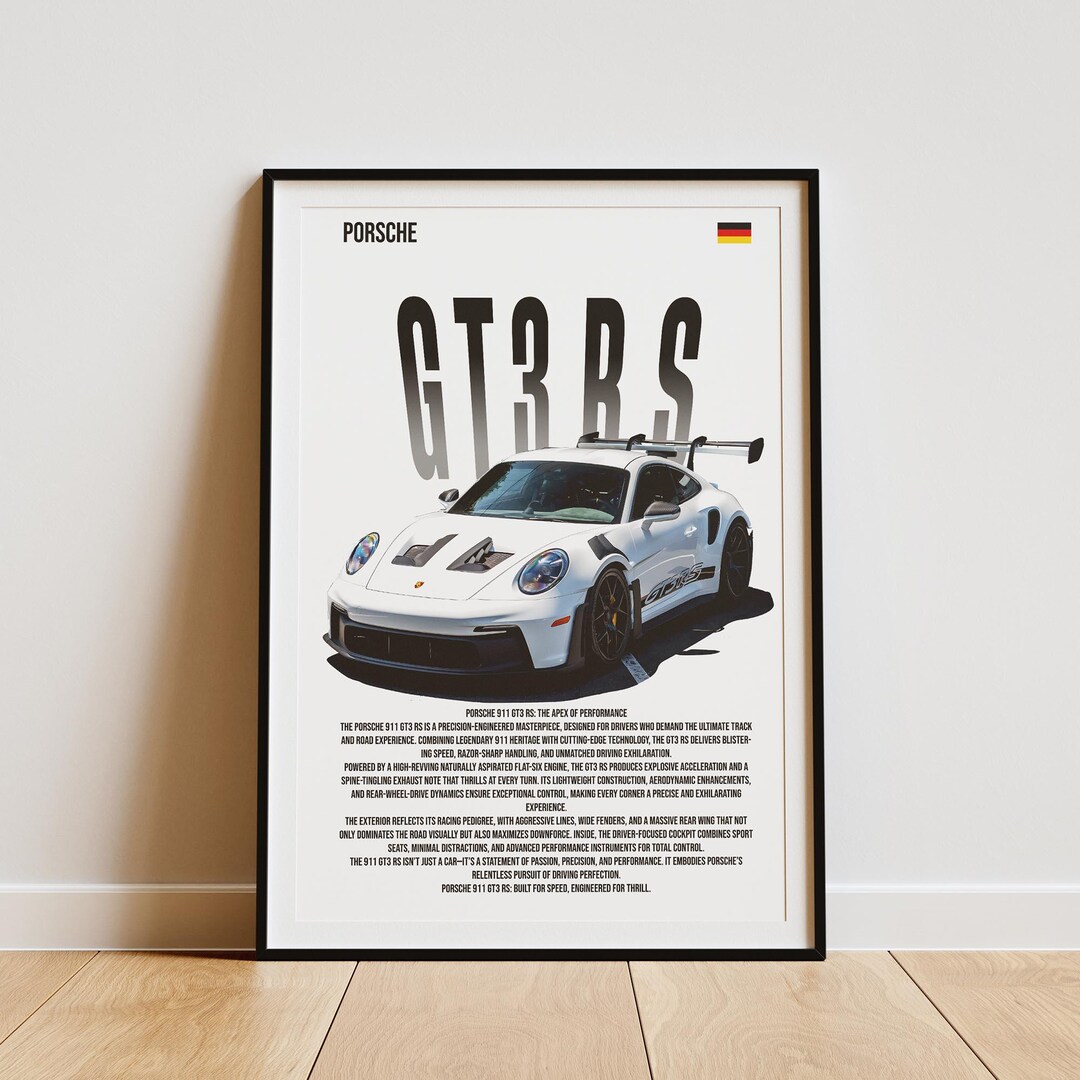 Porsche 911 GT3 RS Poster – Iconic Sports Car Wall Art | Digital ...