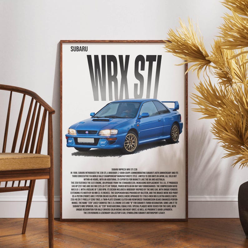Subaru Impreza WRX Poster, Wrx Sti Poster, Digital Download, Vintage ...
