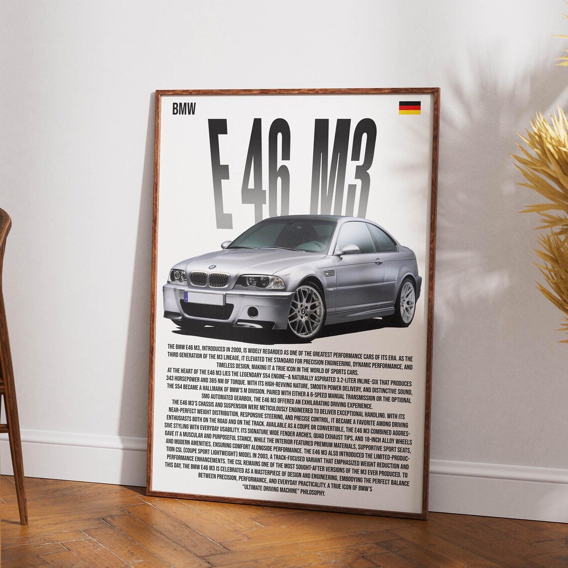 Bmw E46 Poster, Bmw Poster, Digital Download, Vintage Car Poster, Old ...