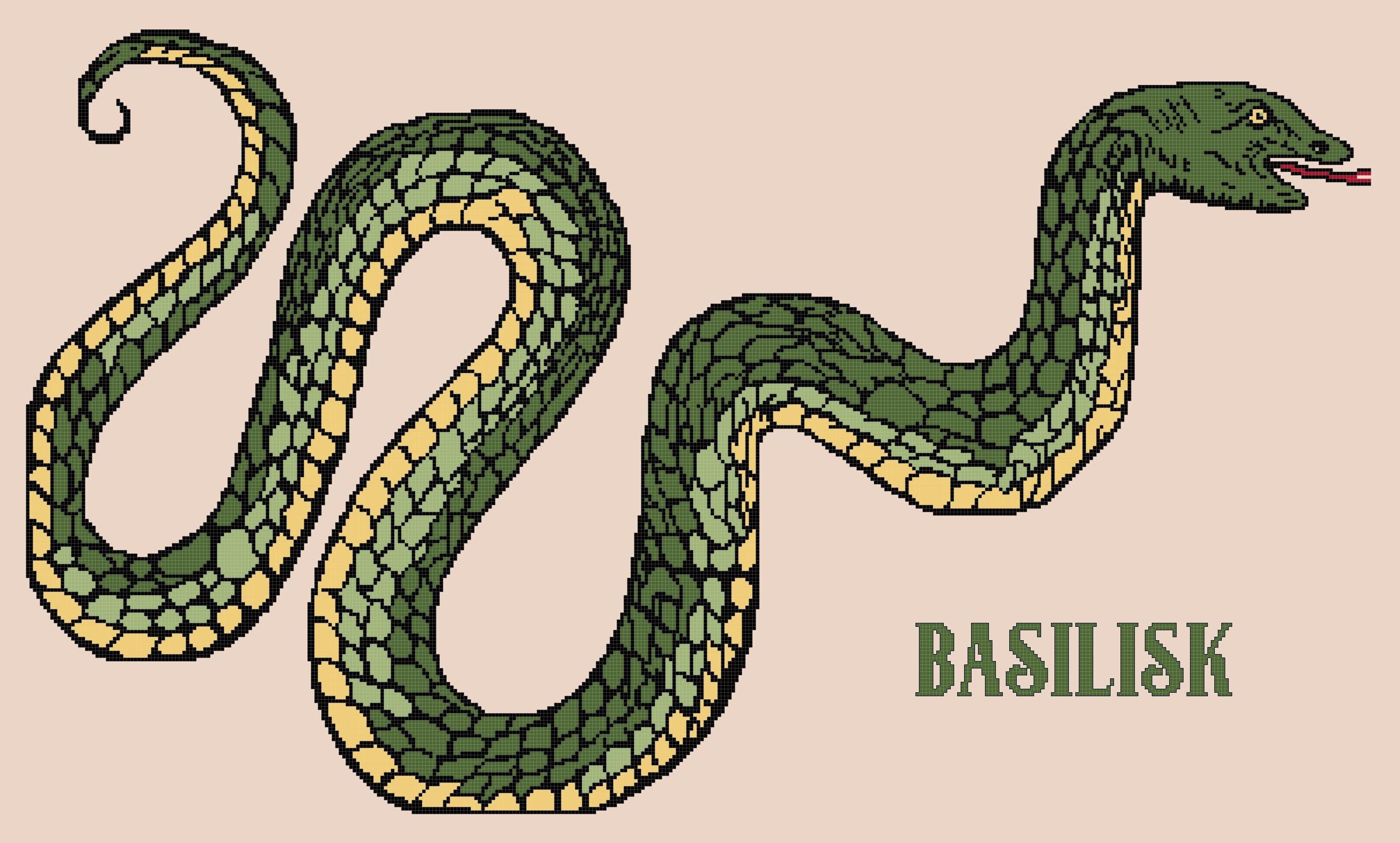 B is for Basilisk Digital Cross Stitch Pattern - Etsy