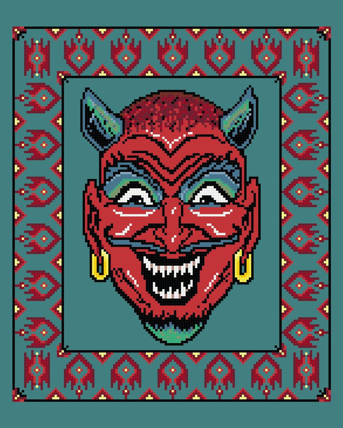 The Devil With Flair Cross Stitch DIGITAL PATTERN - Etsy