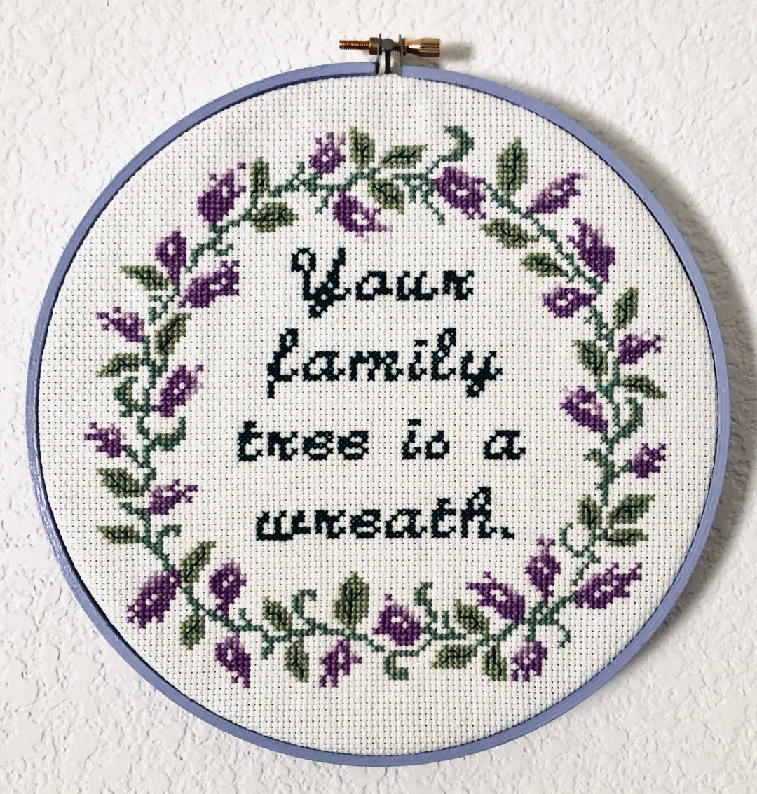 Your Family Tree is A Wreath DIGITAL Cross Stitch PATTERN - Etsy