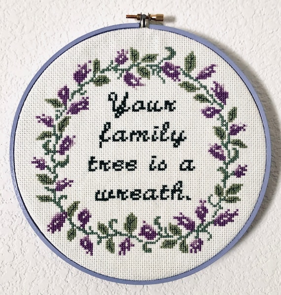 Your Family Tree is A Wreath DIGITAL Cross Stitch PATTERN | Etsy