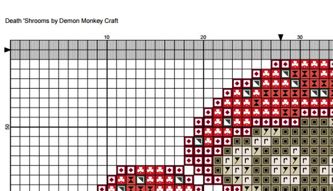Death 'shrooms Digital Cross Stitch Pattern - Etsy