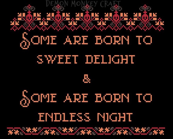 Some Are Born to Sweet Delight Gothic Poetry Cross Stitch - Etsy