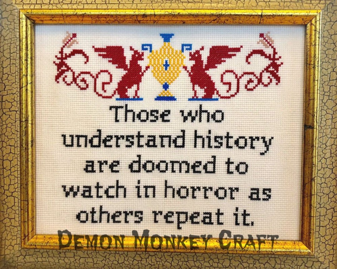 History Quote Cross Stitch Pattern: Antique Style Motifs (PDF Pattern ...