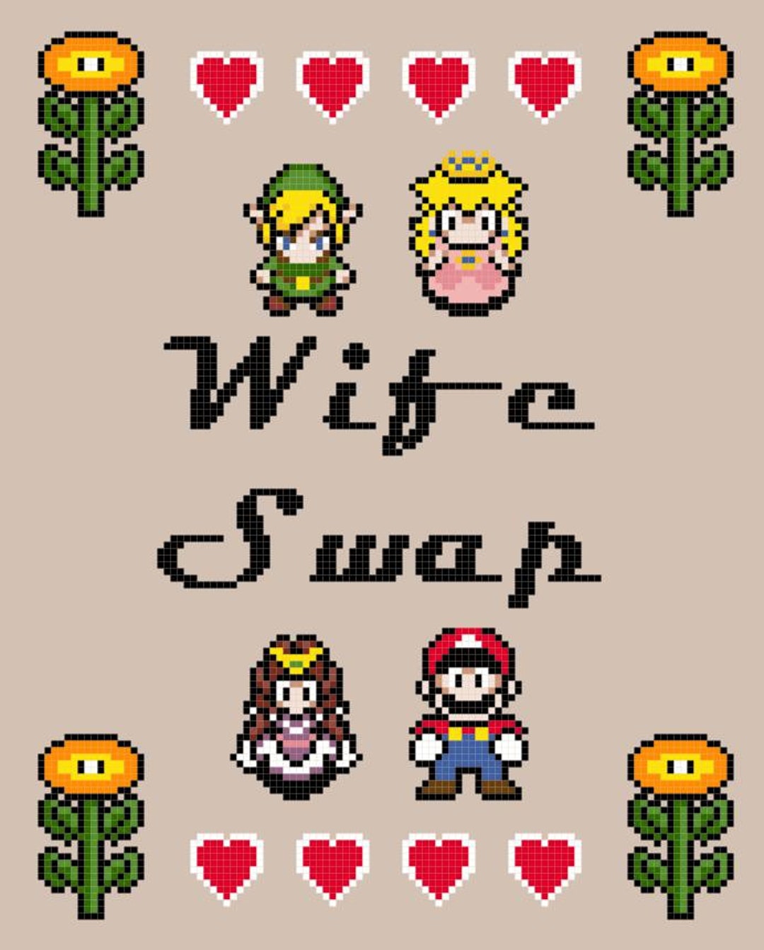 Wife Swap, Mario Zelda, Link, Peach Digital Pattern - Etsy