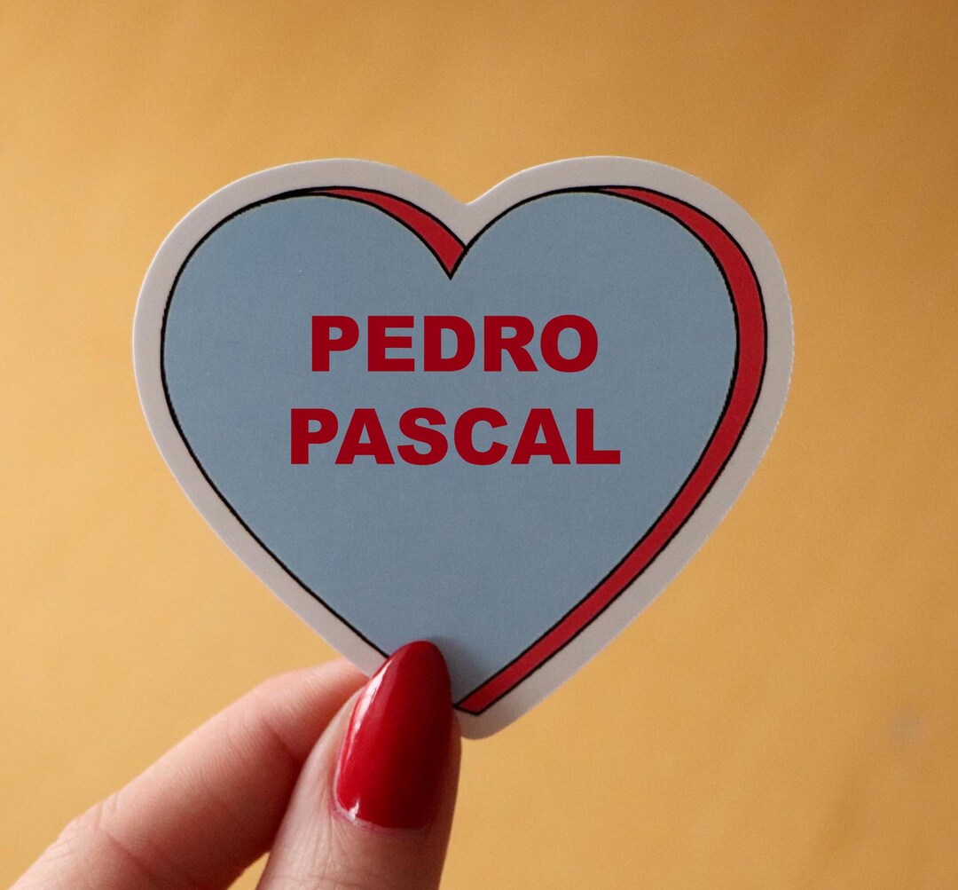 Pedro Pascal Candy Heart Vinyl Sticker Blue/pink - Etsy