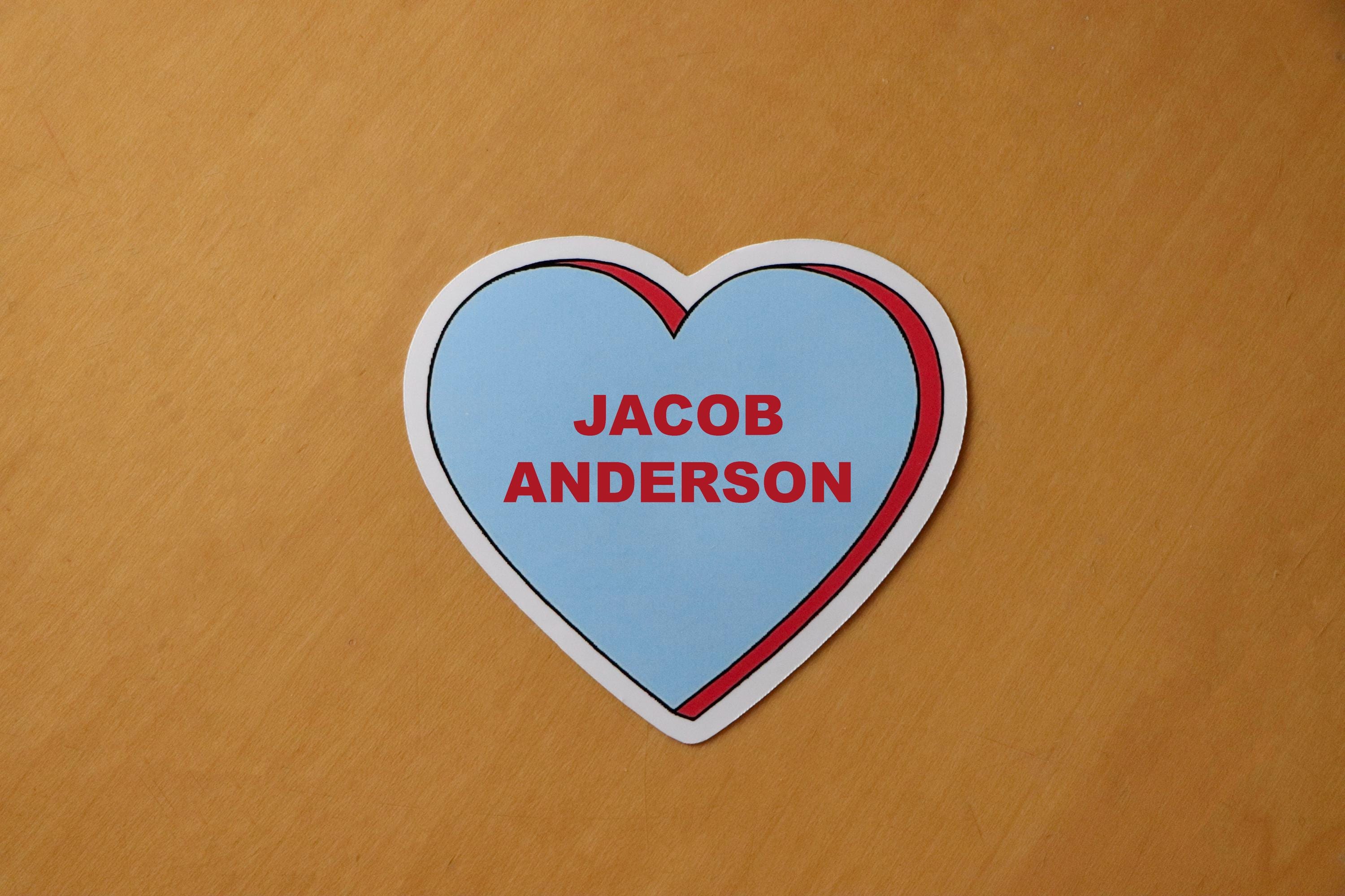 Jacob Anderson Candy Heart Vinyl Sticker Blue/pink Interview With the ...