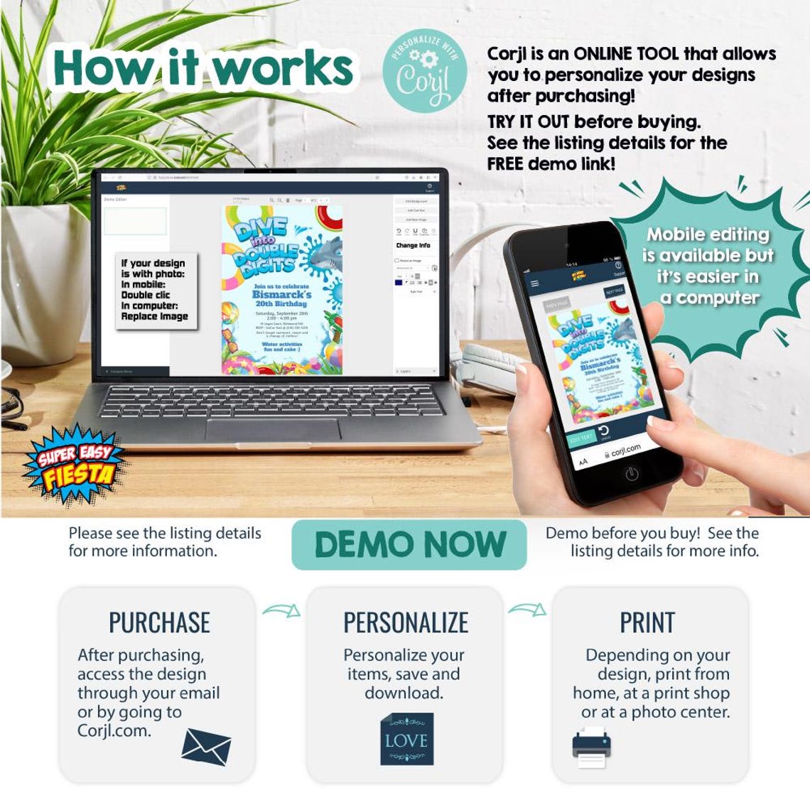 Custom Dive Into Double Digits Party Invitation, 10th Birthday Pool ...