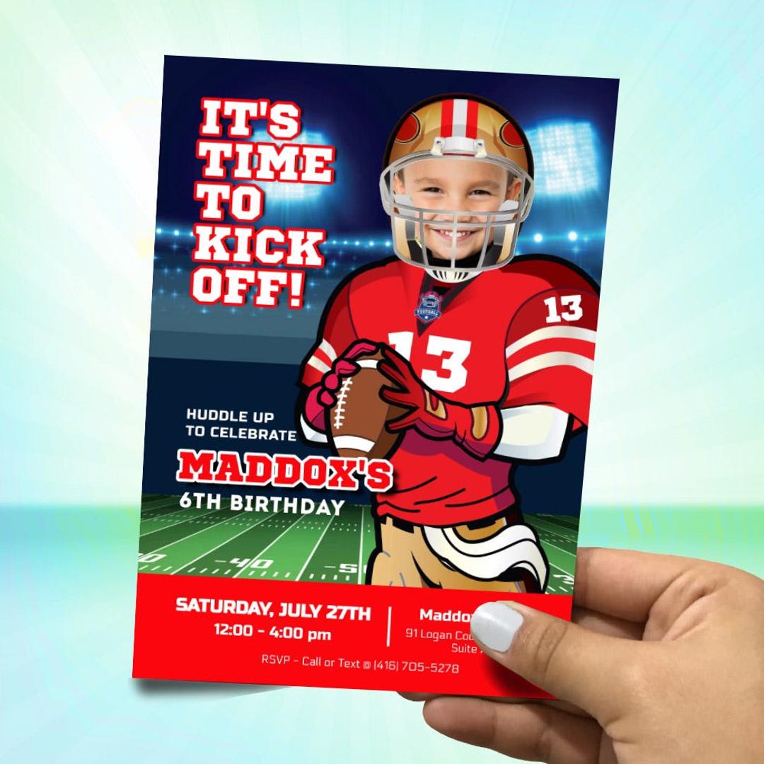 Editable Football Birthday Invitation, Football Birthday Party Template ...