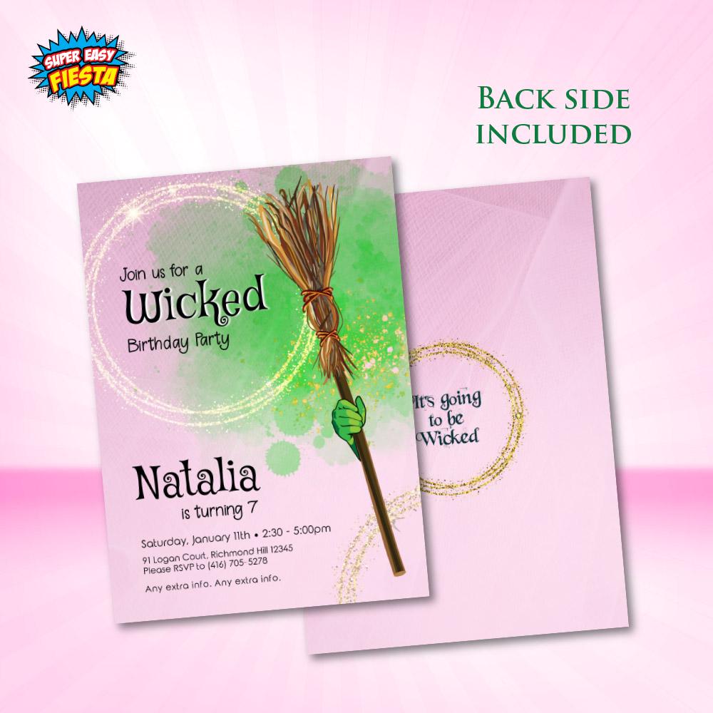 DIY Wicked Birthday Party Invitation, Wicked Witch Template, Wicked ...