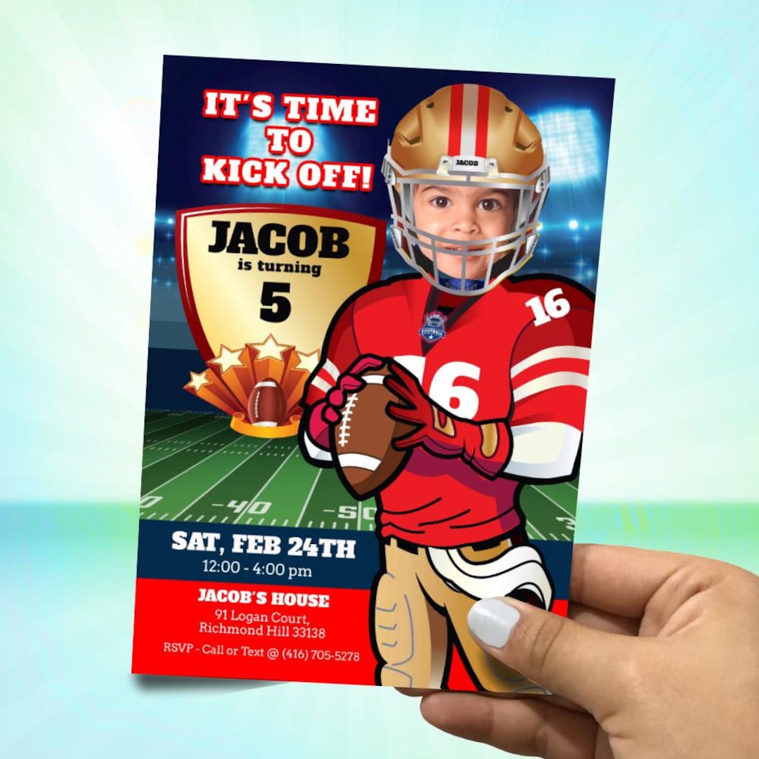 Football Birthday Invitation, Football Birthday Party Template ...