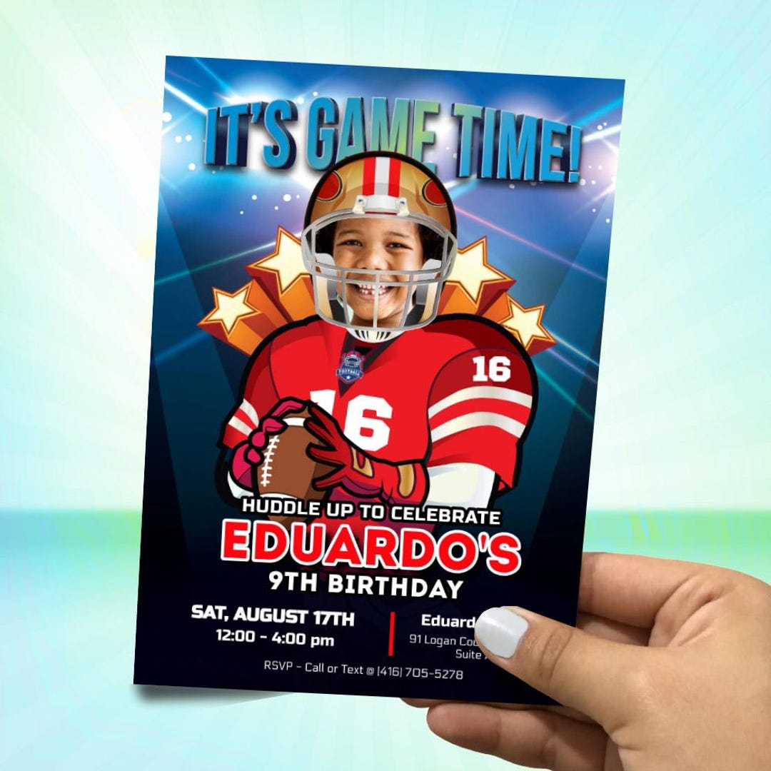 Editable Football Party Invite, Editable 49ers Party Invitation With ...