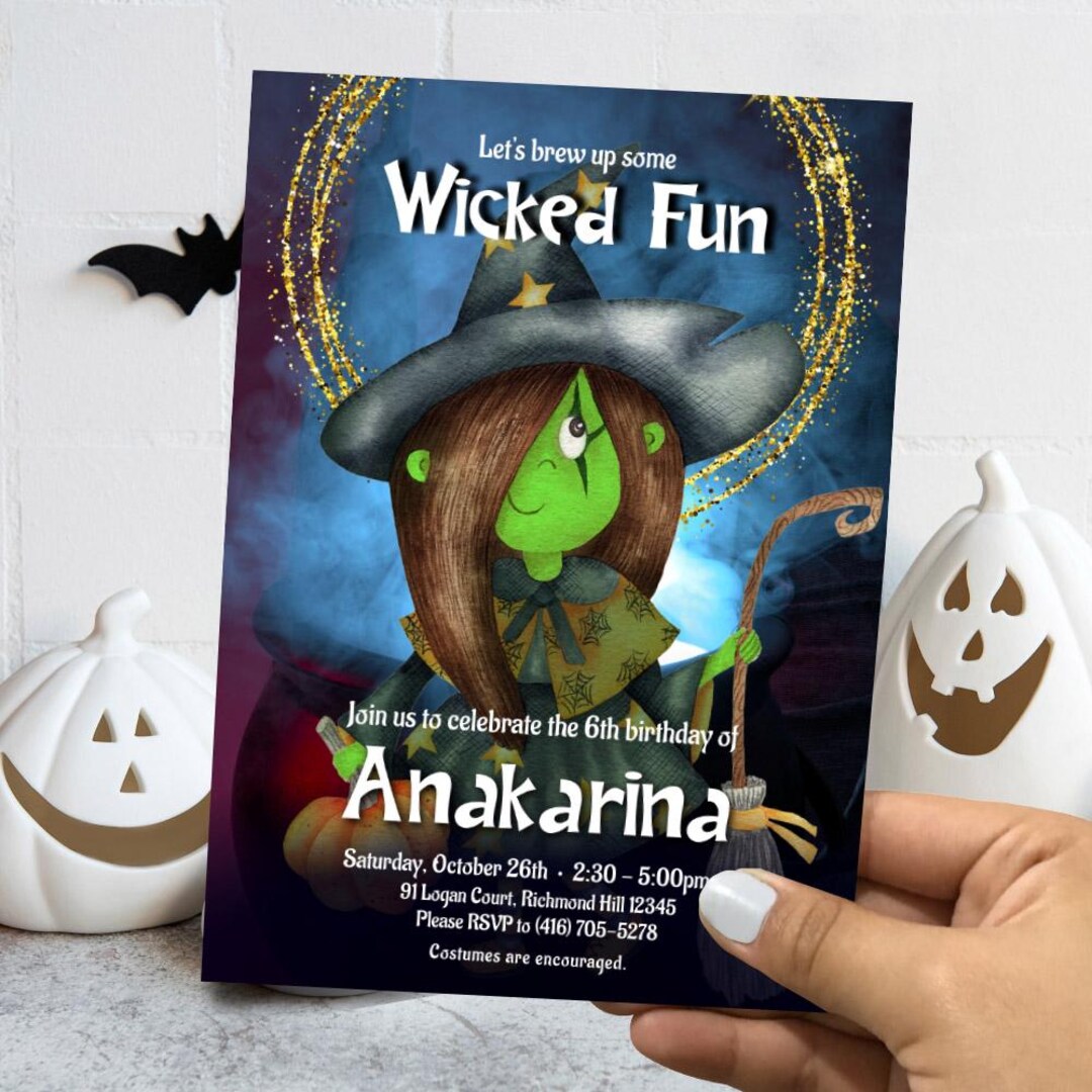 Editable Wicked Birthday Invitation Template, Wicked Birthday Template ...