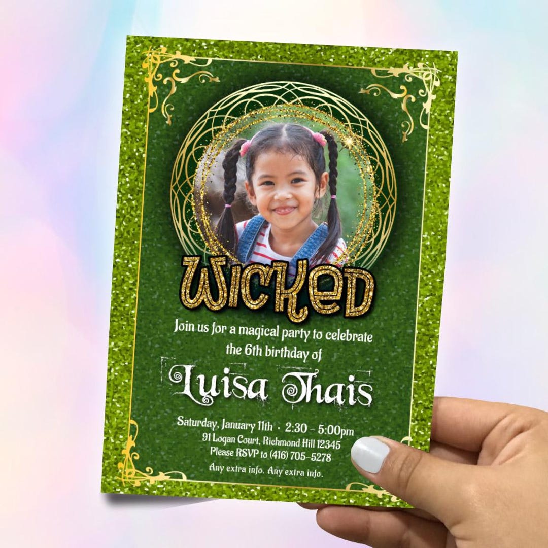 DIY Wicked Birthday Party Template With Photo, Wicked Digital Flyer ...