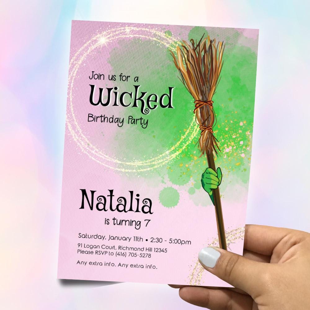 DIY Wicked Birthday Party Invitation, Wicked Witch Template, Wicked ...