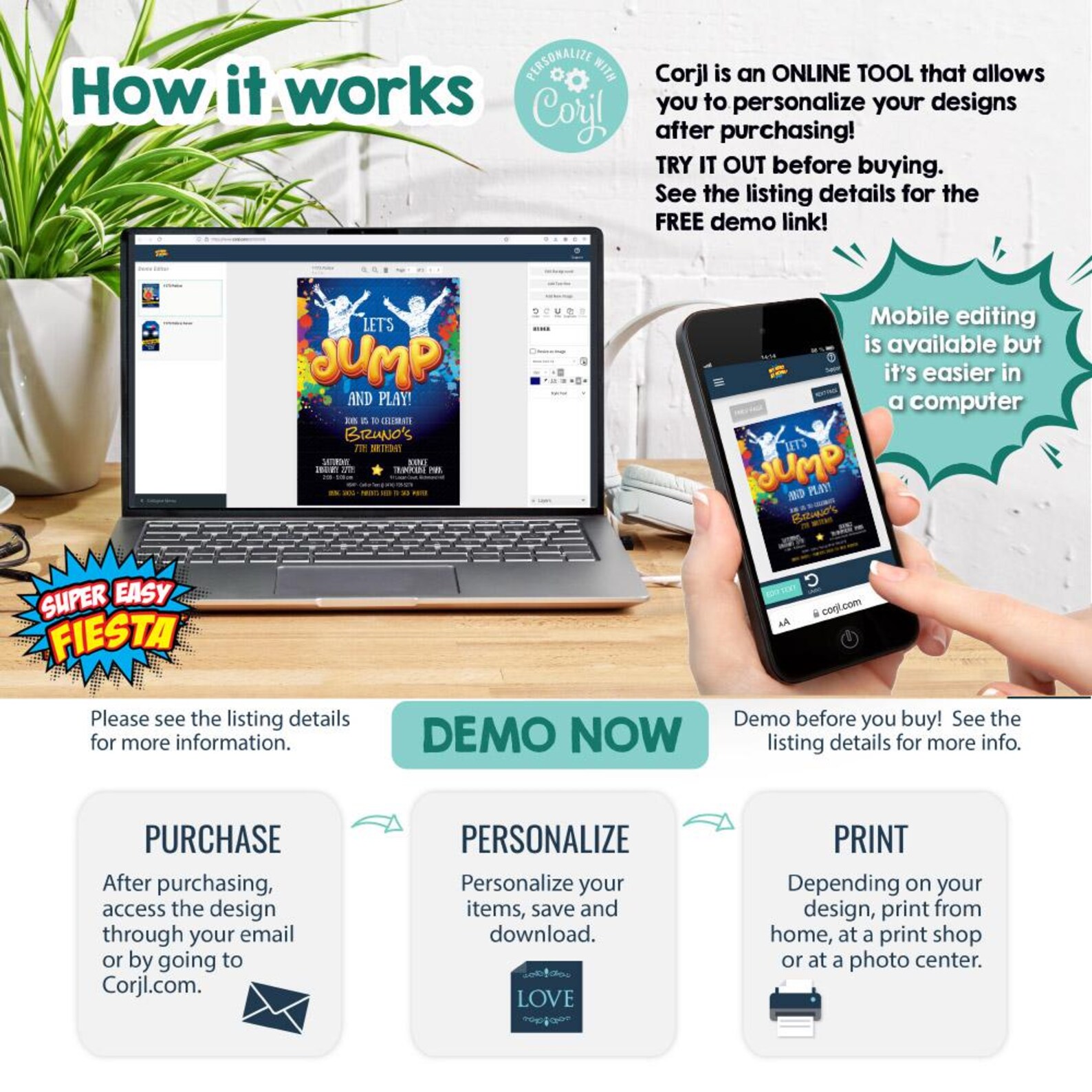 Editable Jump Party Invitation, DIY Jump Template Invitation ...