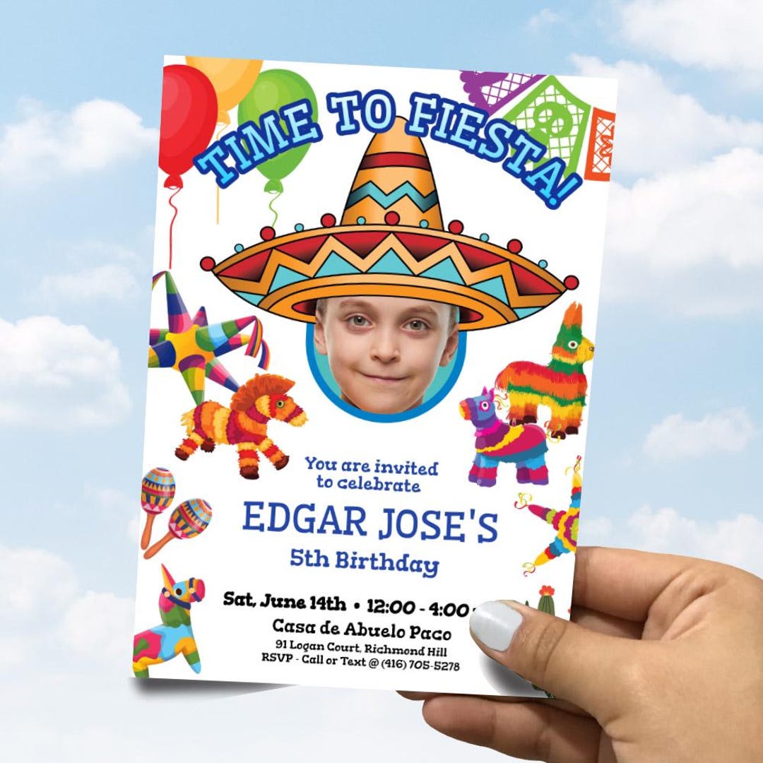Editable Mexican Pinata Party Flyer Mexican Fiesta Pinata Birthday ...