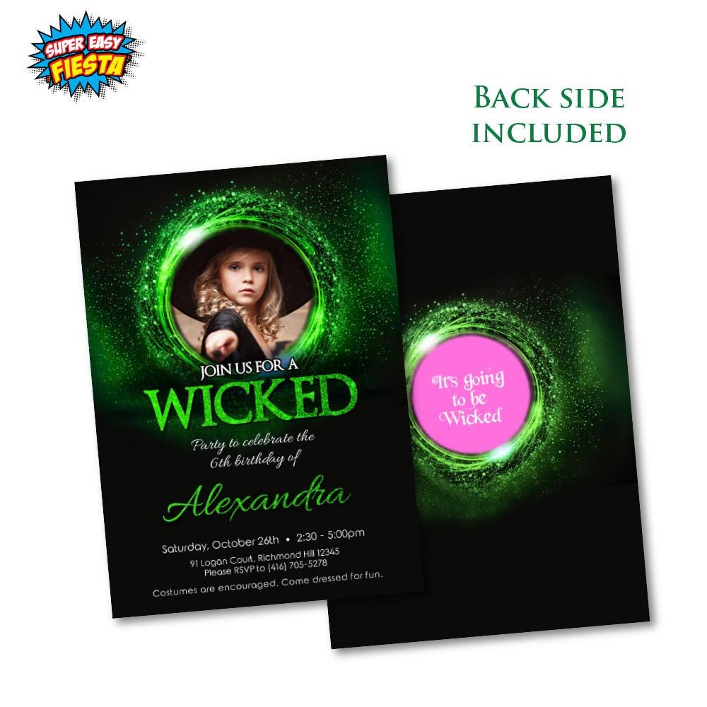 Wicked Party Invitation With Photo, Editable Wicked Party Template ...